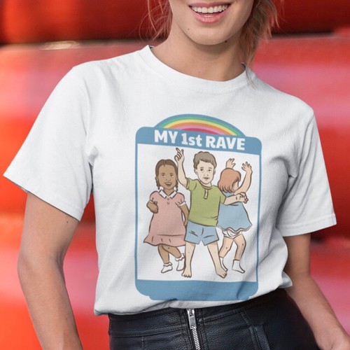 My 1st Rave - fast fashion oversized t-shirt. Music Top Festival Tee ...