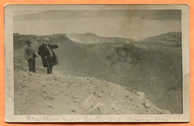 Santorini Crater Thirali Crete Old Real Photo Postcard circa 1920 | eBay