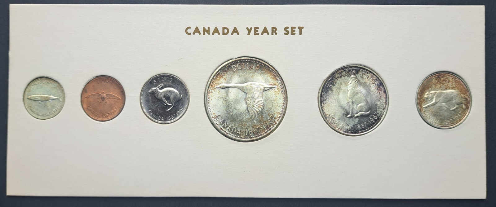 1967 Canada Centennial Year Set of 6 Coins Uncirculated Royal Canadian ...