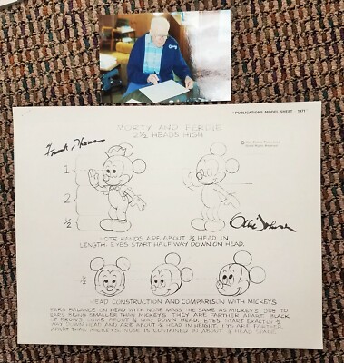 CUTE MORTY FERDIE Poses Head Shots Disney Model Sheet 1971 Publications ...