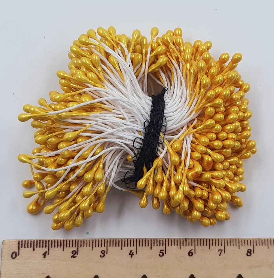 290 Double Heads Artificial Pearl Flower Stamens 3mm Craft Wedding Cake ...