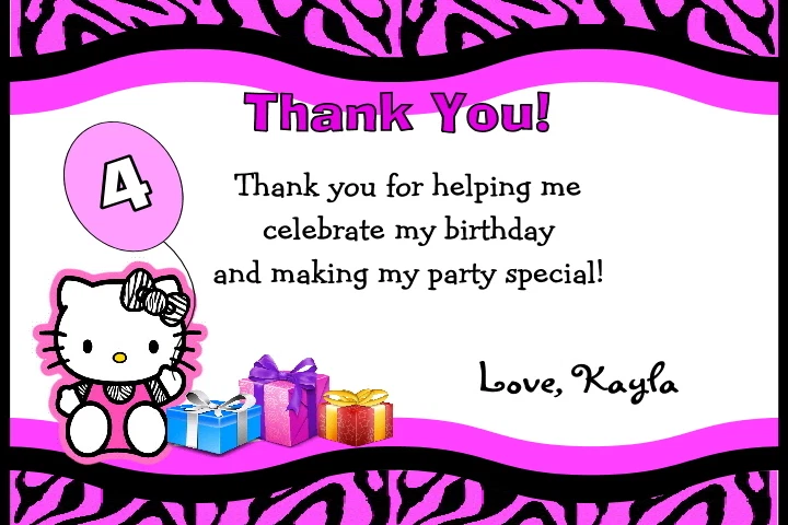 Printable Hello Kitty Thank You Cards For Kids