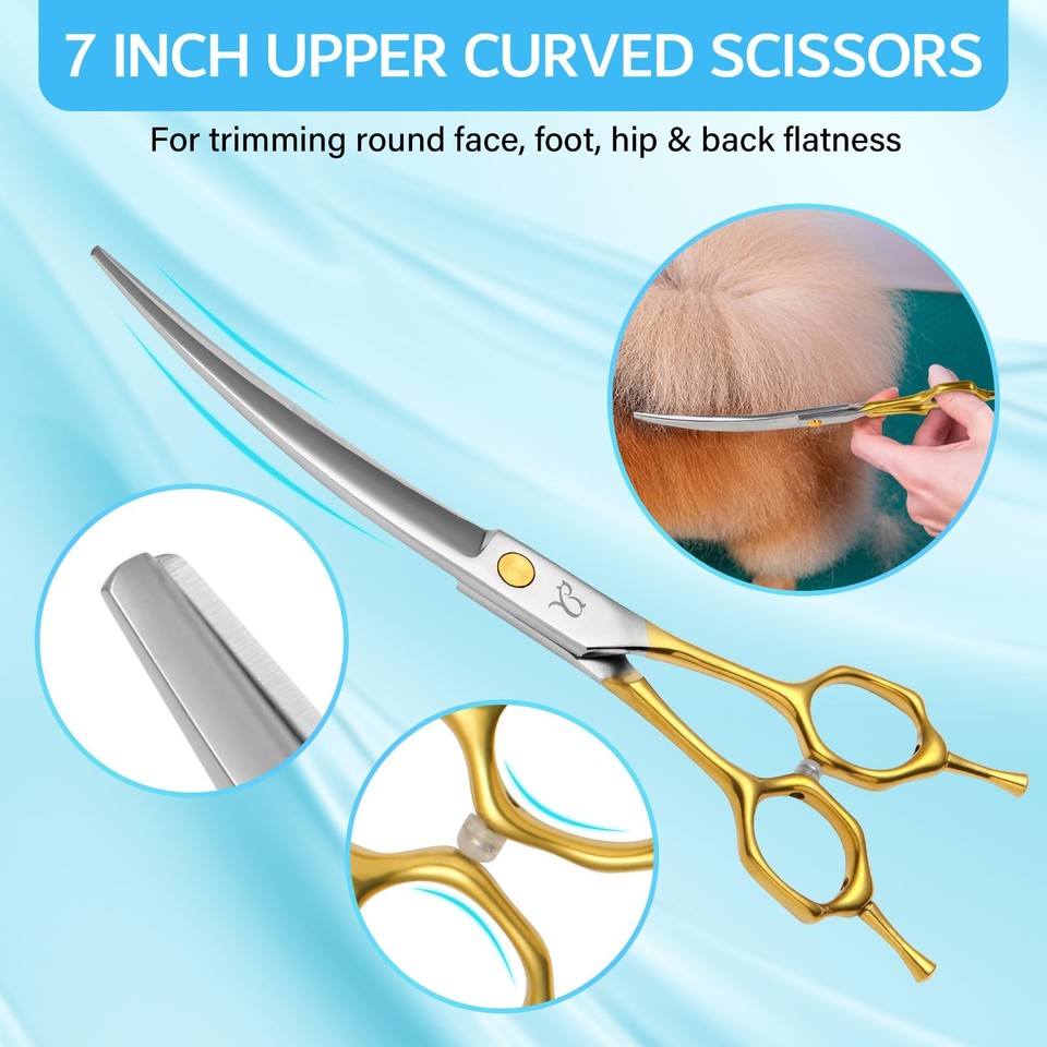 Dog Grooming Scissors,Curved Thinning Shears Curved Chunkers Shears ...