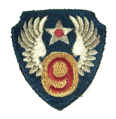 ORIGINAL EMBROIDERED SILK WW2 AAF BRITISH MADE 9th AIR FORCE PATCH OFF ...