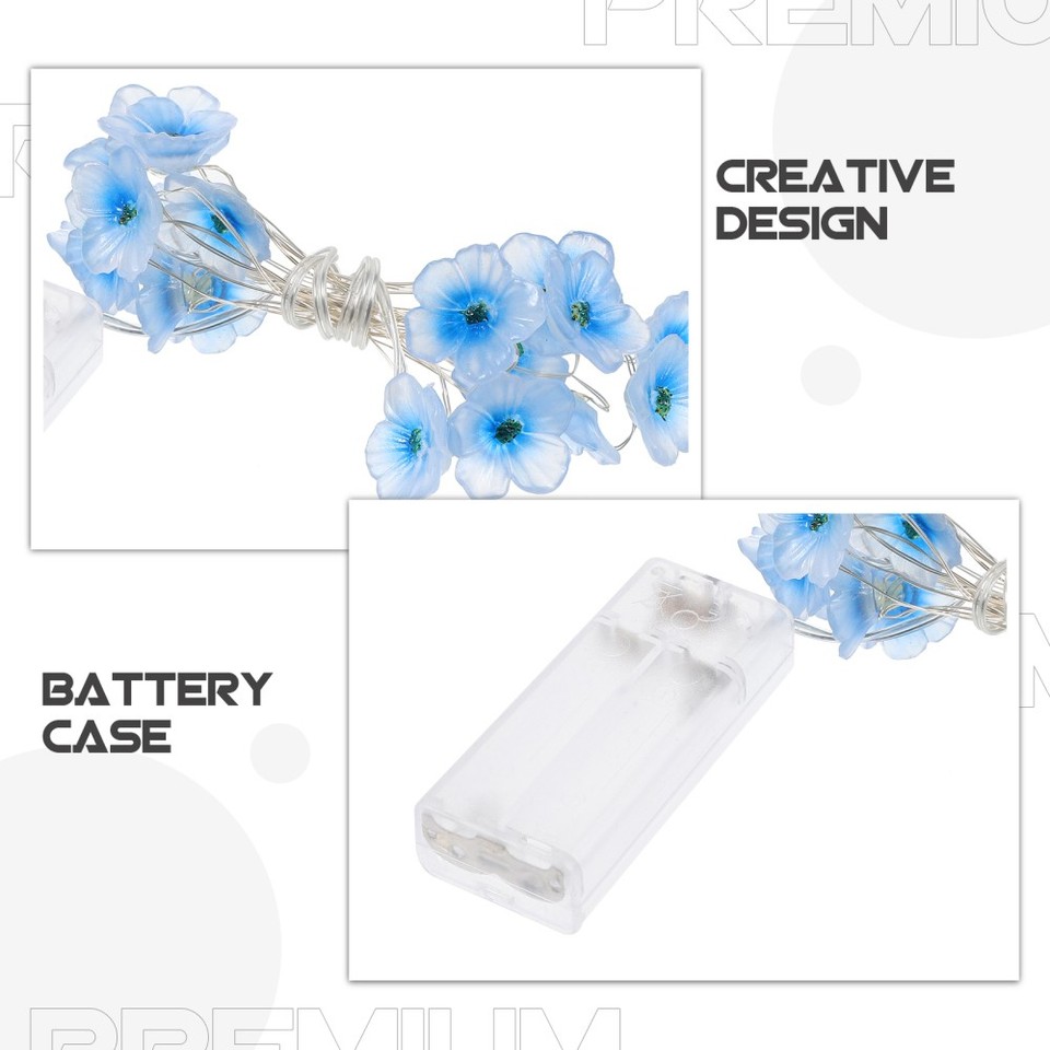 1 Set LED Peach Blossom String Lamp Courtyard Decorative Flower Lamp ...