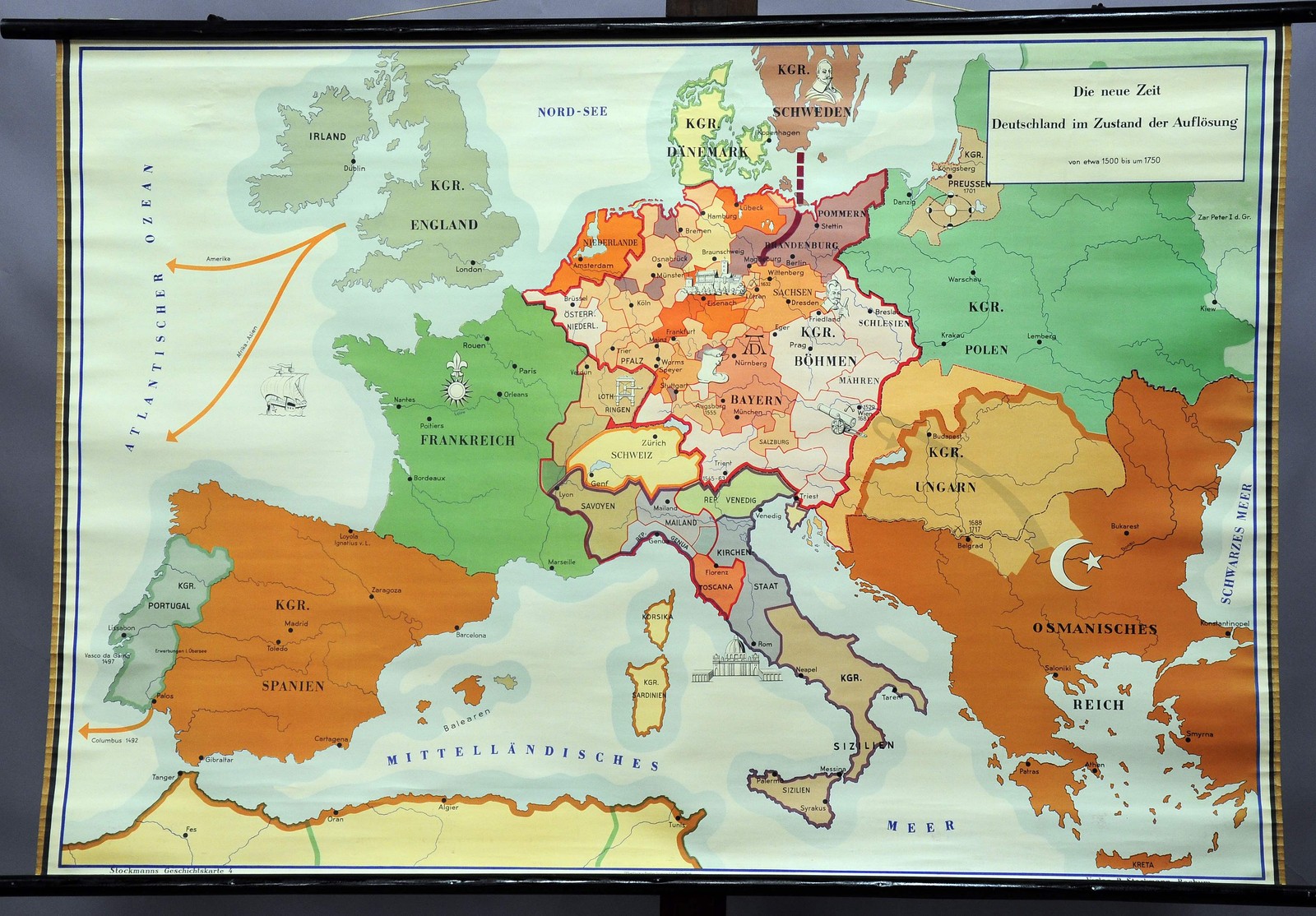 Mural Map Wall Chart the New Era Germany in the State of Dissolution ...