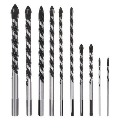 10 Pcs Multifunctional Wear-resistant Masonry Drill Bit Solid Carbide ...