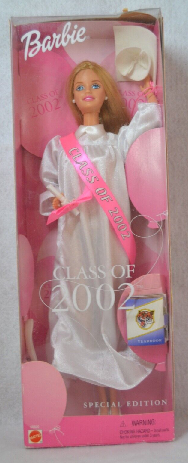 Class of 2002 Barbie Doll - White Gown Blonde Hair - Pink Sachet ...