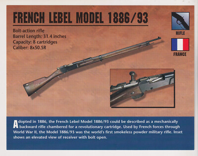 FRENCH LEBEL MODEL 1886 / 93 Rifle France Atlas Classic Firearms Gun ...