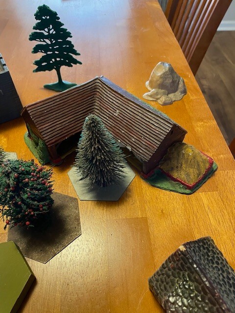 Wargame scenery - buildings, trees & terrain hex blocks | eBay