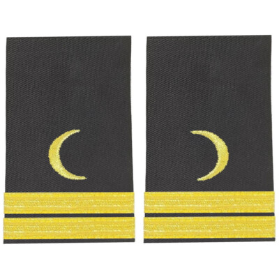 BuyStripes Steward Uniform Shoulder Board Epaulets Gold Moon & Two Bars ...