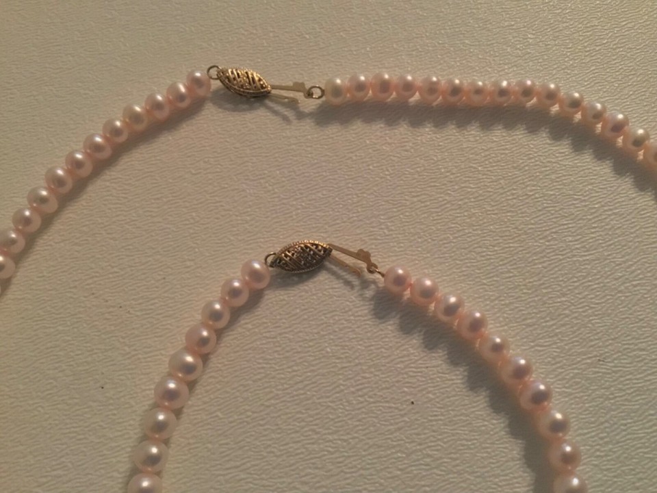 JACMEL MAURITIUS CULTURED PEARL NECKLACE & BRACELET SET W/ 10K GOLD ...