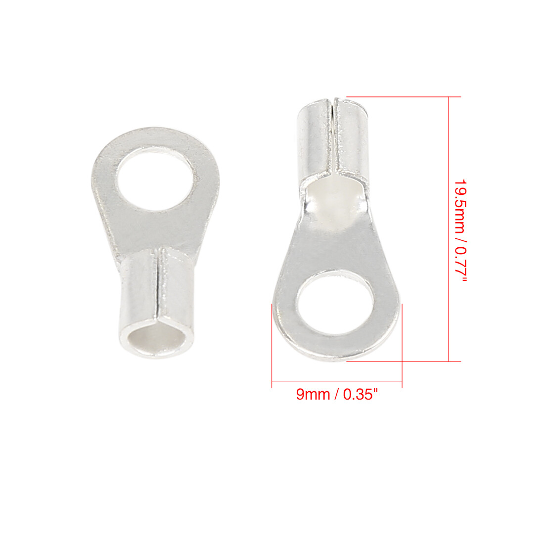 20pcs M5 Silver Plated Copper Ring Wire Crimp Terminal Connector 19.5 x ...