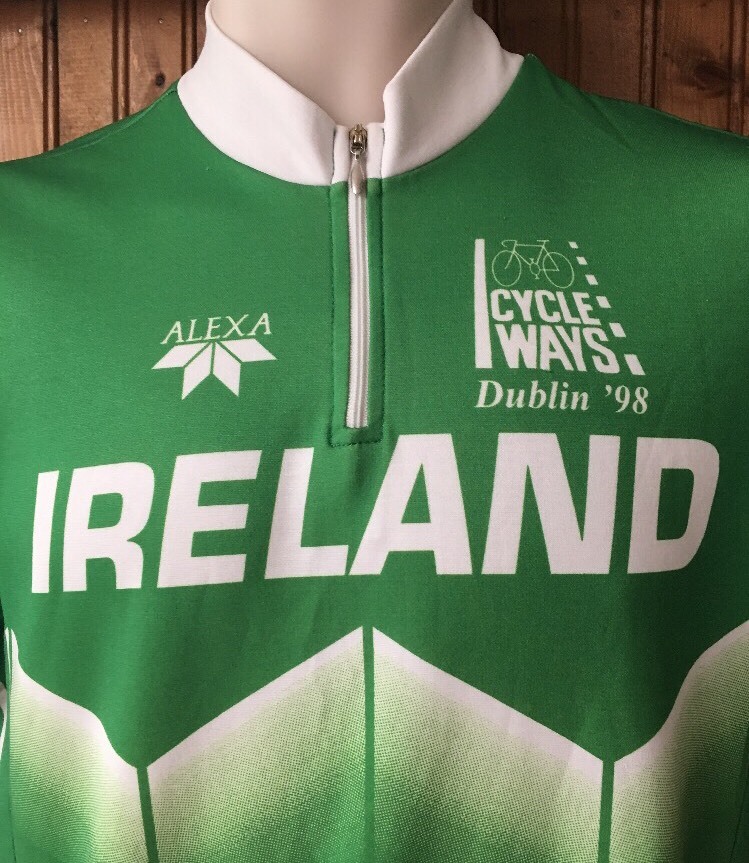 IRELAND Cycling Jersey By Alexa Made in England Size 4 Large Irish ...