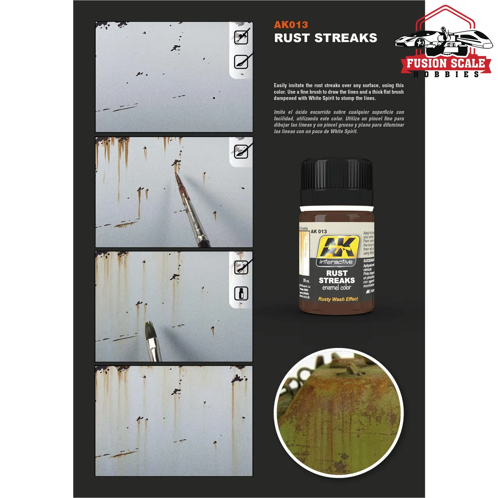 AK Interactive Rust Streaks Enamel Paint 35ml Bottle | eBay