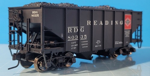 ATLAS 7755-3 "O" Reading 55 Ton Fishbelly Hopper Car RDG #80335 2-Rail ...