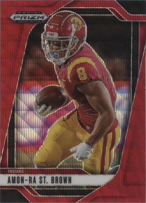 2025 Panini Prizm Draft Picks Amon Ra St Brown 199 Ruby Wave Prizm 1082