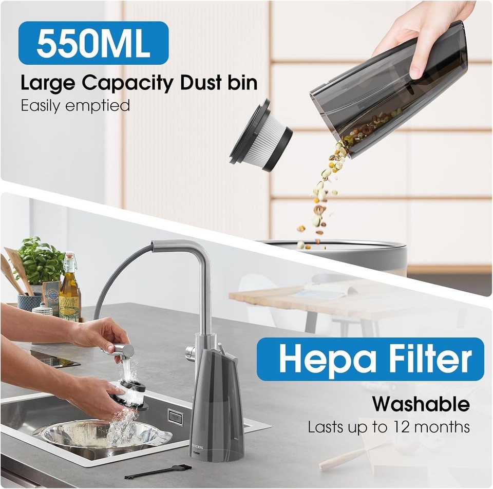 ALACRIS Handheld Vacuum with Charging Storage Base, Cordless Handheld ...