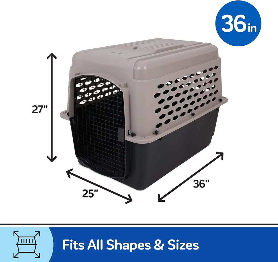Vibrant Life Portable Dog Kennel, Hard-Sided Carrier for Pets 50-70 lbs ...