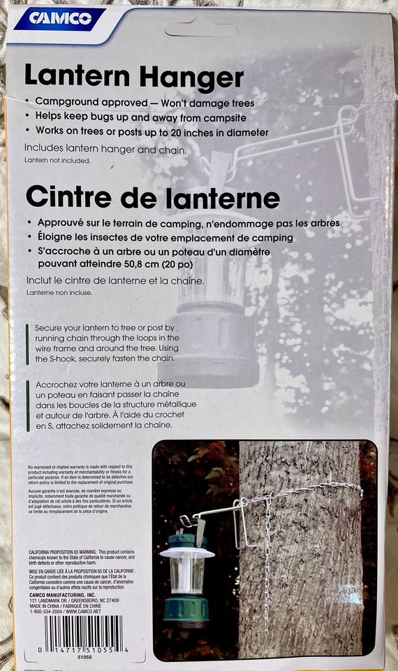 Camco Camping Lantern Hanger Campground Approved Chain Tree Hanger | eBay