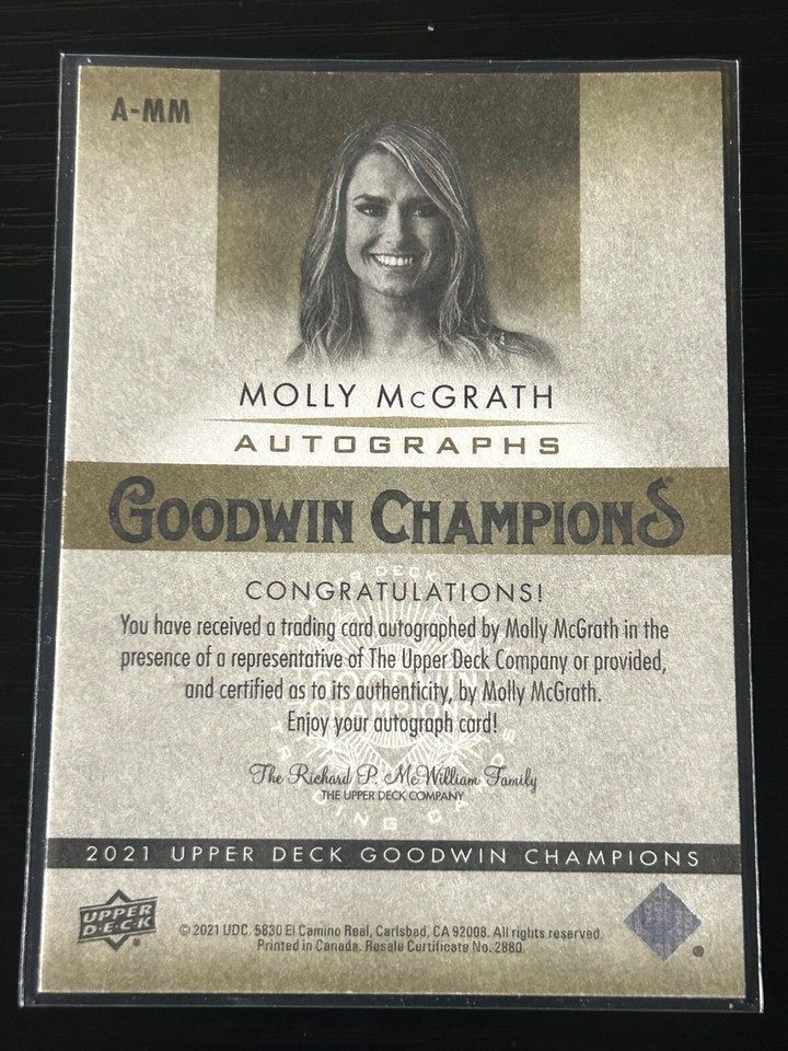 2021 Upper Deck Molly McGrath Rookie On-Card Auto | eBay