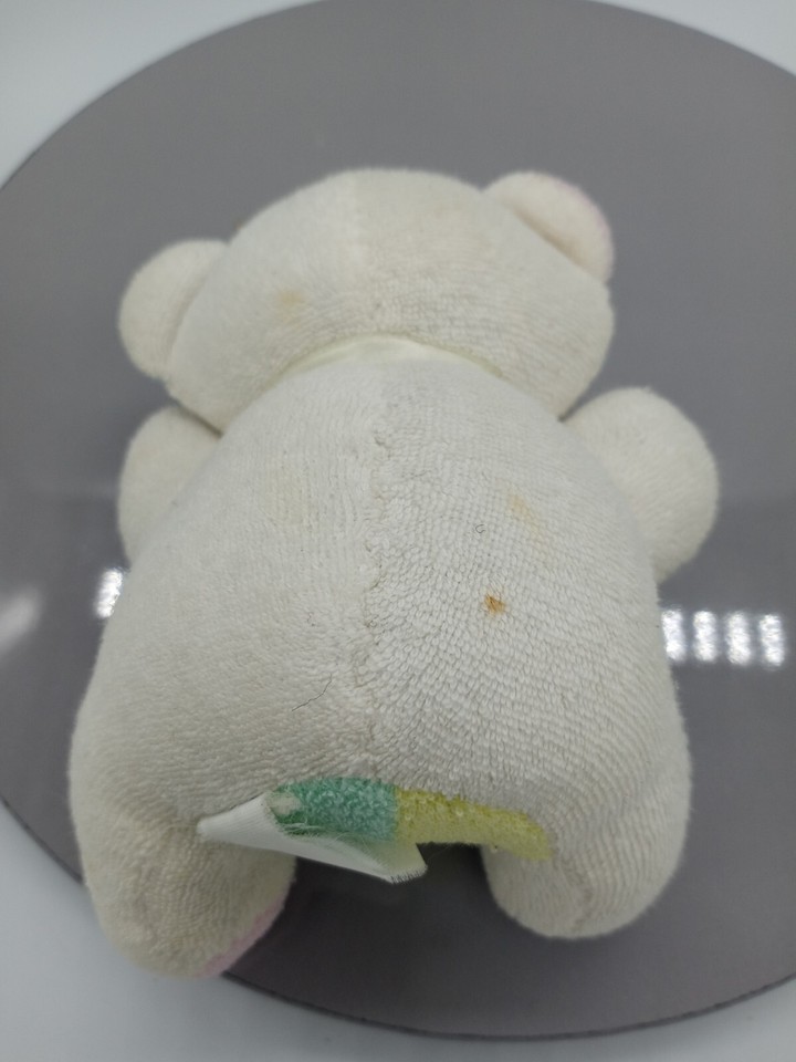Vintage 5" Terry Cloth Pastel Color Block Teddy Bear Rattle Baby Plush ...