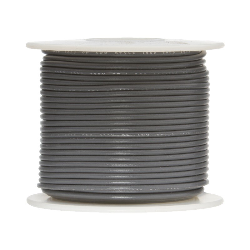 28 AWG Stranded Hook Up Wire, Gray, 100 ft, 0.0360" Dia, UL1429, 150V ...