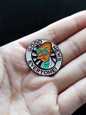 Futurama Professor Farnsworth Good News Everyone 1.25" Enamel Pin Metal ...