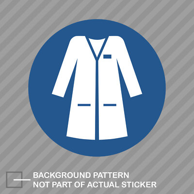 M059 Wear Laboratory Coat Sticker Decal Vinyl iso 7010 mandatory sign ...