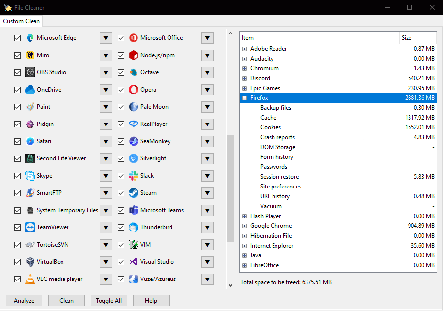 Windows File Cleaner - Customizable Cleanup Utility (65+ Applications ...