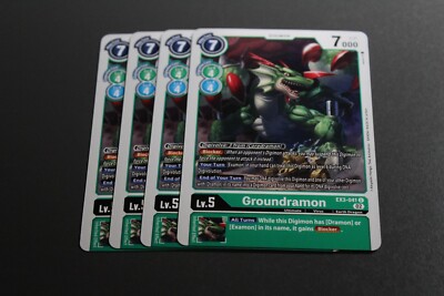 Digimon TCG (2020) - EX3-041 - 4x Groundramon - Green - Uncommon | eBay UK