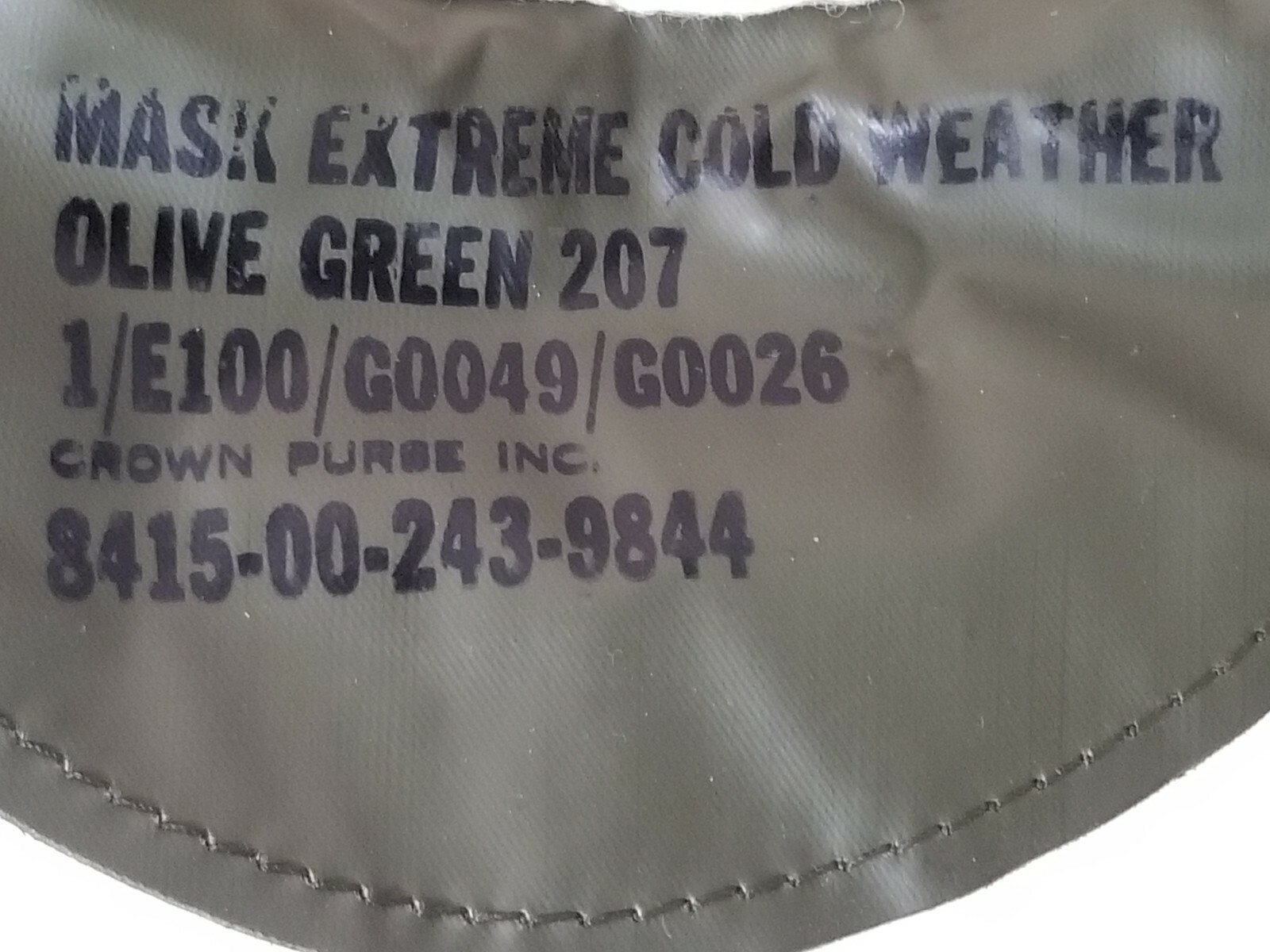 Vintage Navy Facemask Extreme Cold Weather USN Olive Green 207 NOS ...