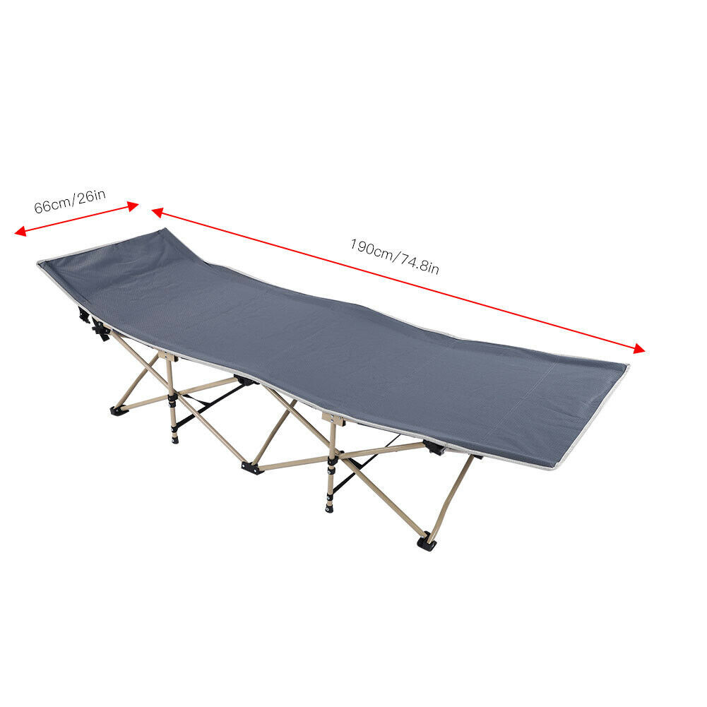 Heavy Duty Single Folding Bed With Mattress Camping Travel Guest ...