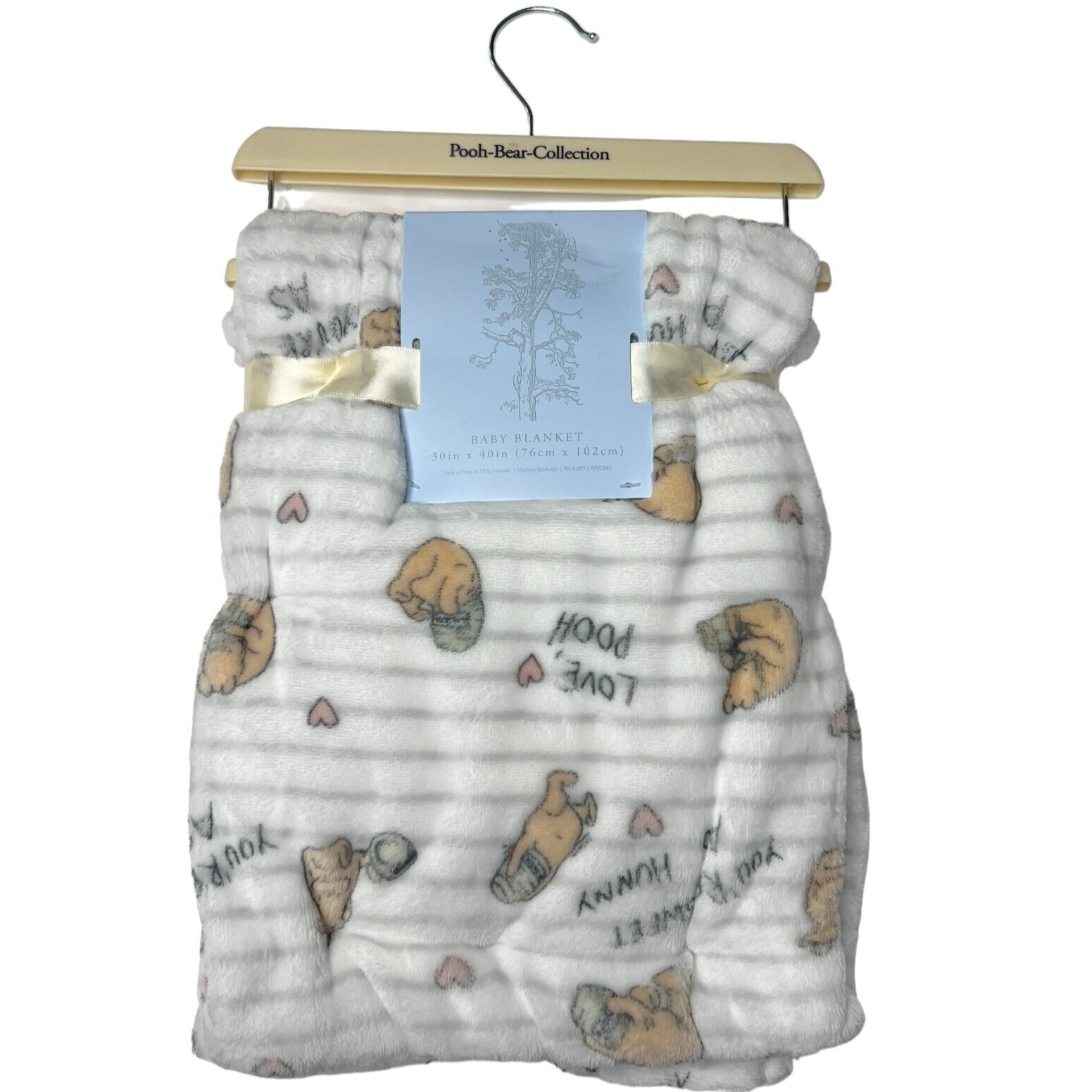 NEW Winnie the Pooh Bear Collection Disney Plush Baby Blanket Sweet As ...