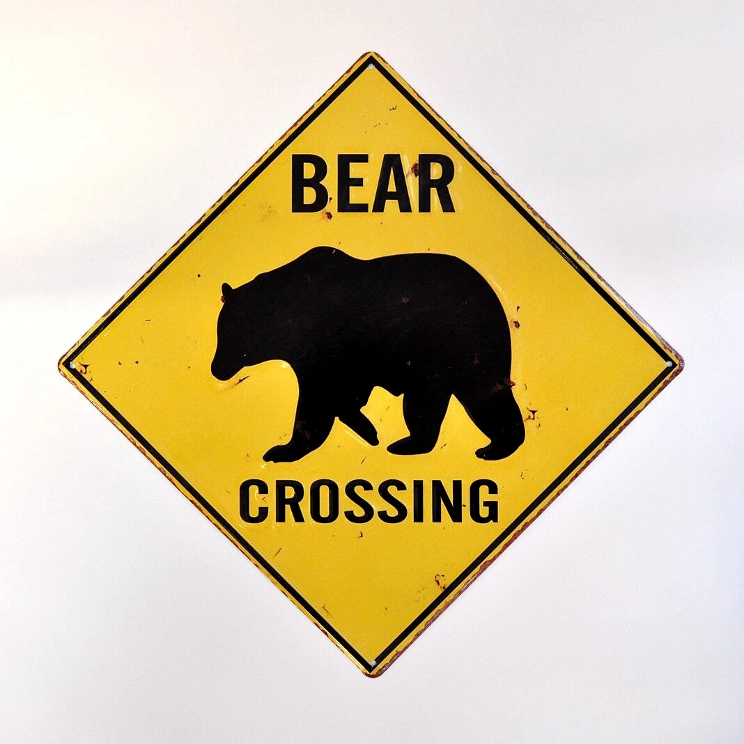 Bear Crossing Sign