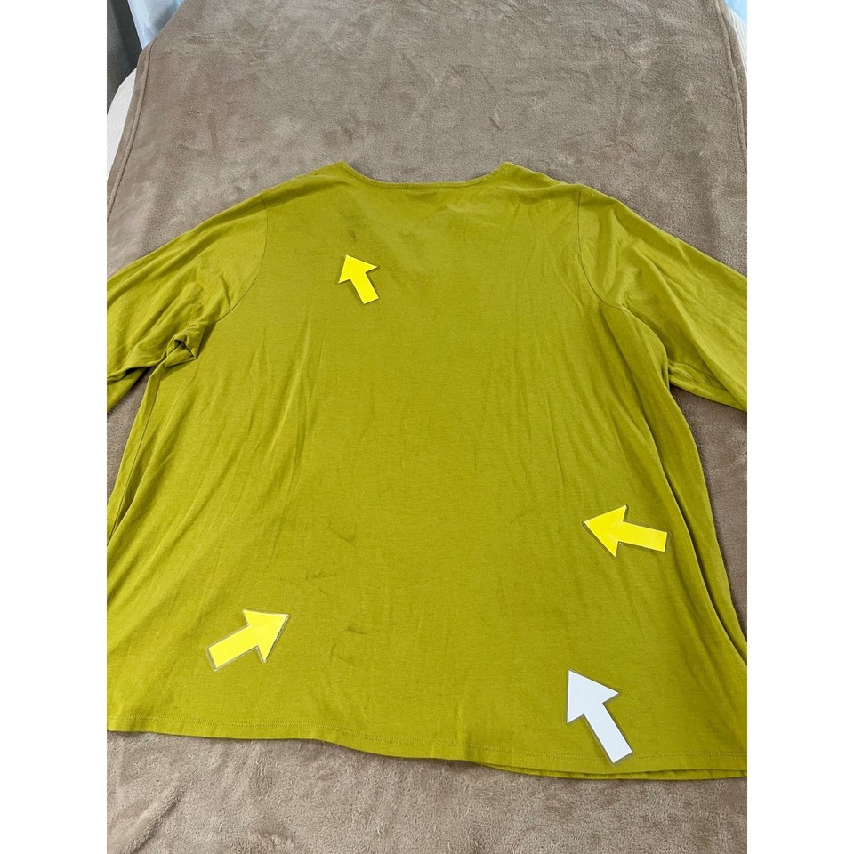 J Jill Top Tunic Women 3X Plus Embroidered Green Yellow Floral Blouse ...