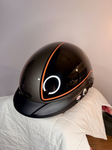 Bell Pit Boss Half-Face Motorcycle Helmet (Size M) Gray/Black/Orange ...