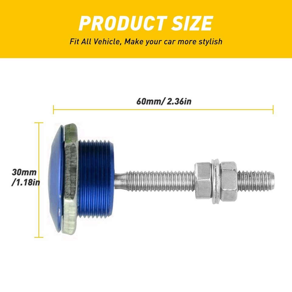 4*bule Push Button Quick Release Hood Bonnet Pins Lock Clip Car Bumper ...