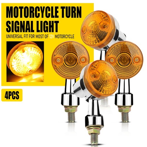 4X CHROME MOTORCYCLE 10MM MOUNTING BOLTS LED TURN SIGNALS LAMP ...