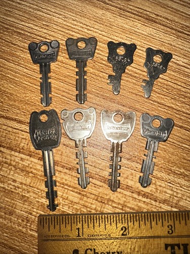 Vintage Lot Master Lock Co. Keys Antique Keys Various Sizes & Shapes 8 ...