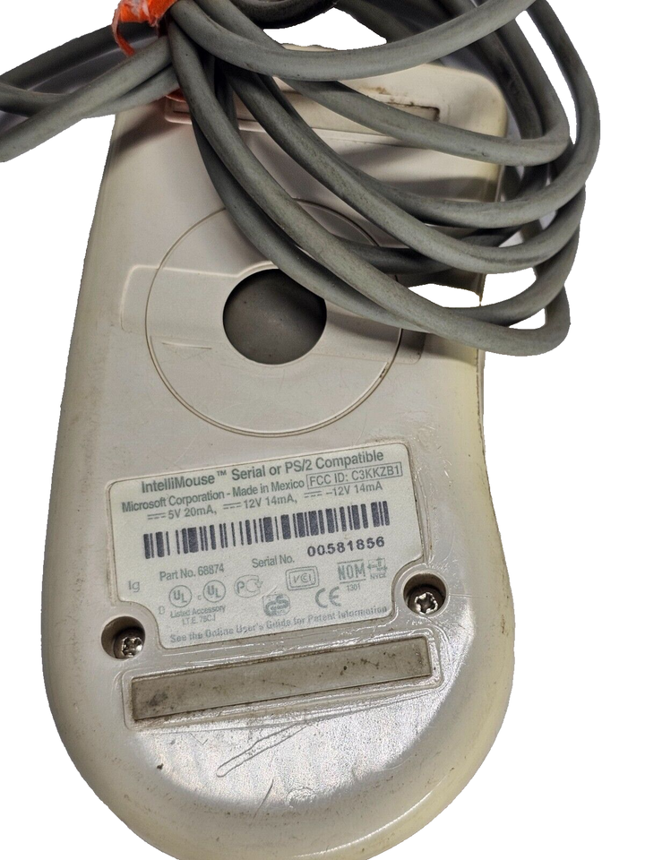 Vintage Microsoft IntelliMouse Serial or PS/2 Compatible Mouse PN 68874 ...