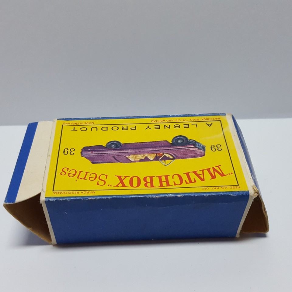 Vintage Lesney Matchbox #39 Yellow PONTIAC CONVERTIBLE w/ GPWs Original ...