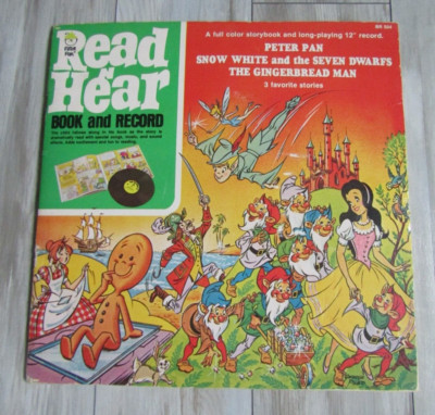 Peter Pan, Snow White, Gingerbread Man Vinyl LP Book & Record Peter Pan ...