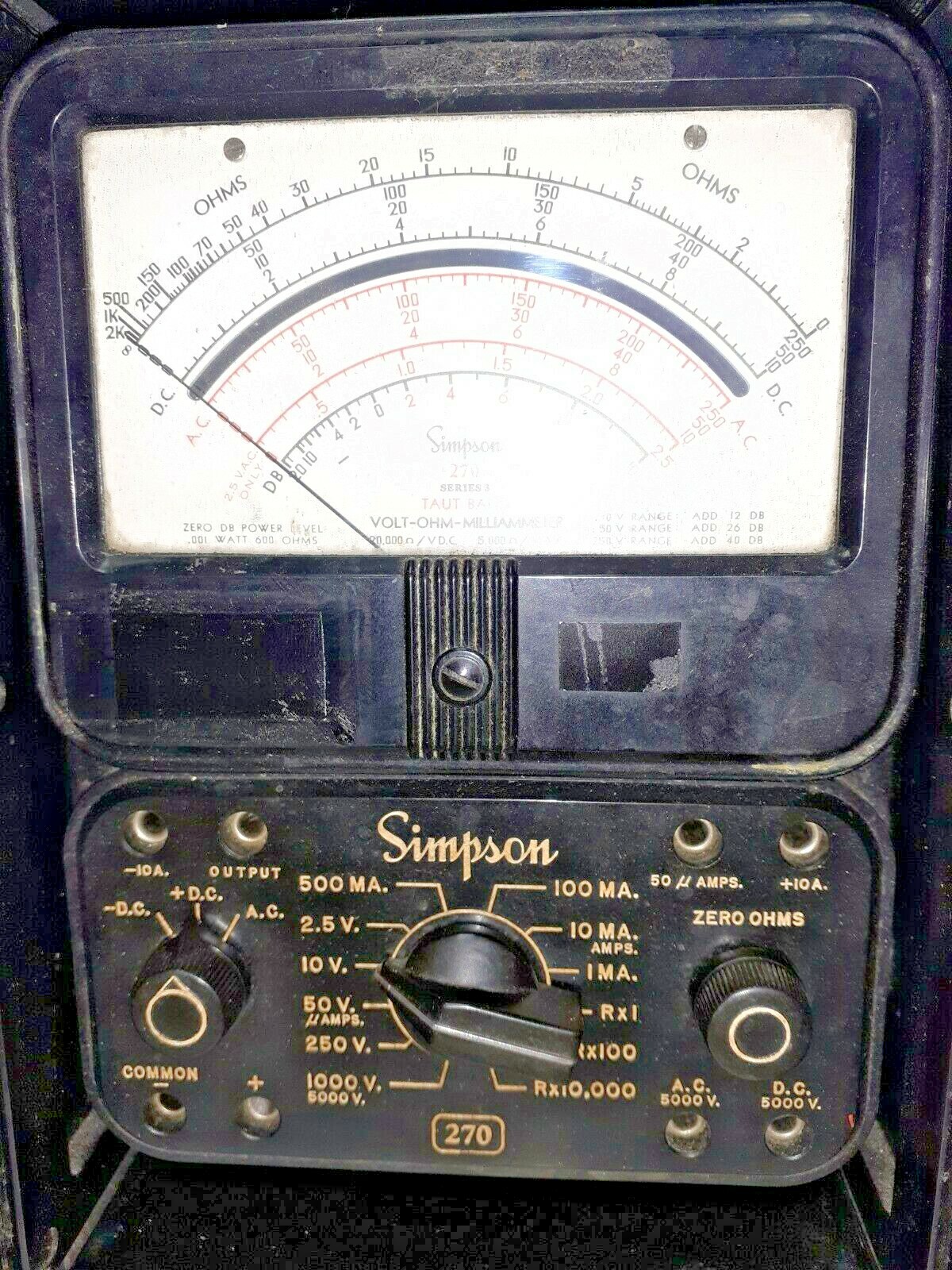 SIMPSON 270 SERIES 3 VOLT-OHM-MILLIAMMETER W/ CASING | eBay