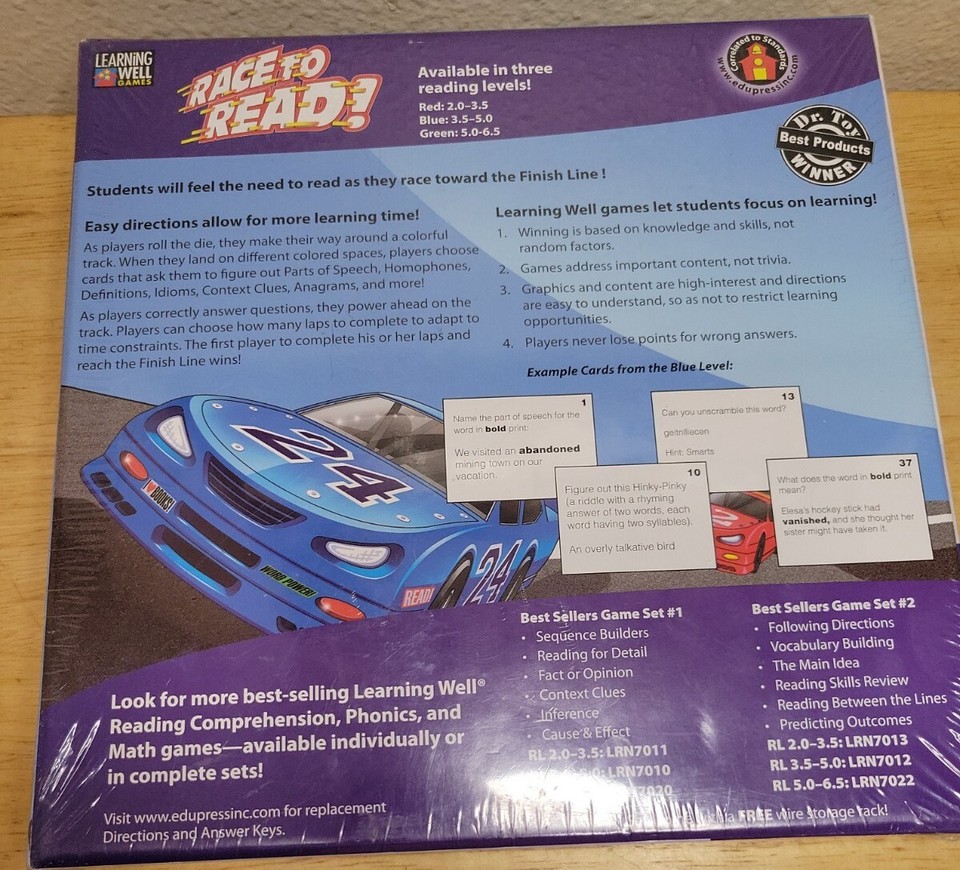 Race To Read Blue Level Edition Game Edupress Education | eBay