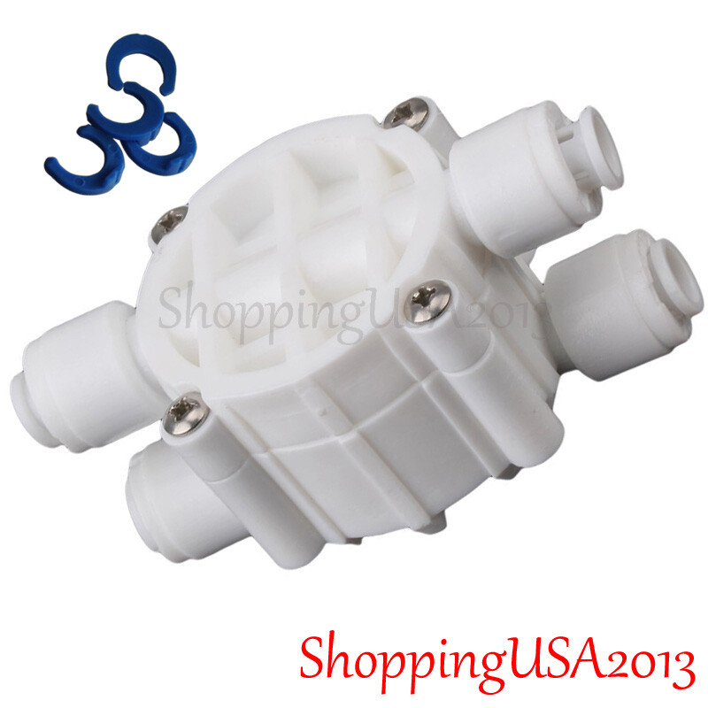 3 Pc Auto Shut Off Valve 1/4"-1/4" Quick Connect Push In Water Filter ...