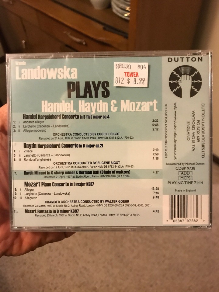 WANDA LANDOWSKA - Plays Handel, Haydn & Mozart - New Sealed CD - Dutton ...