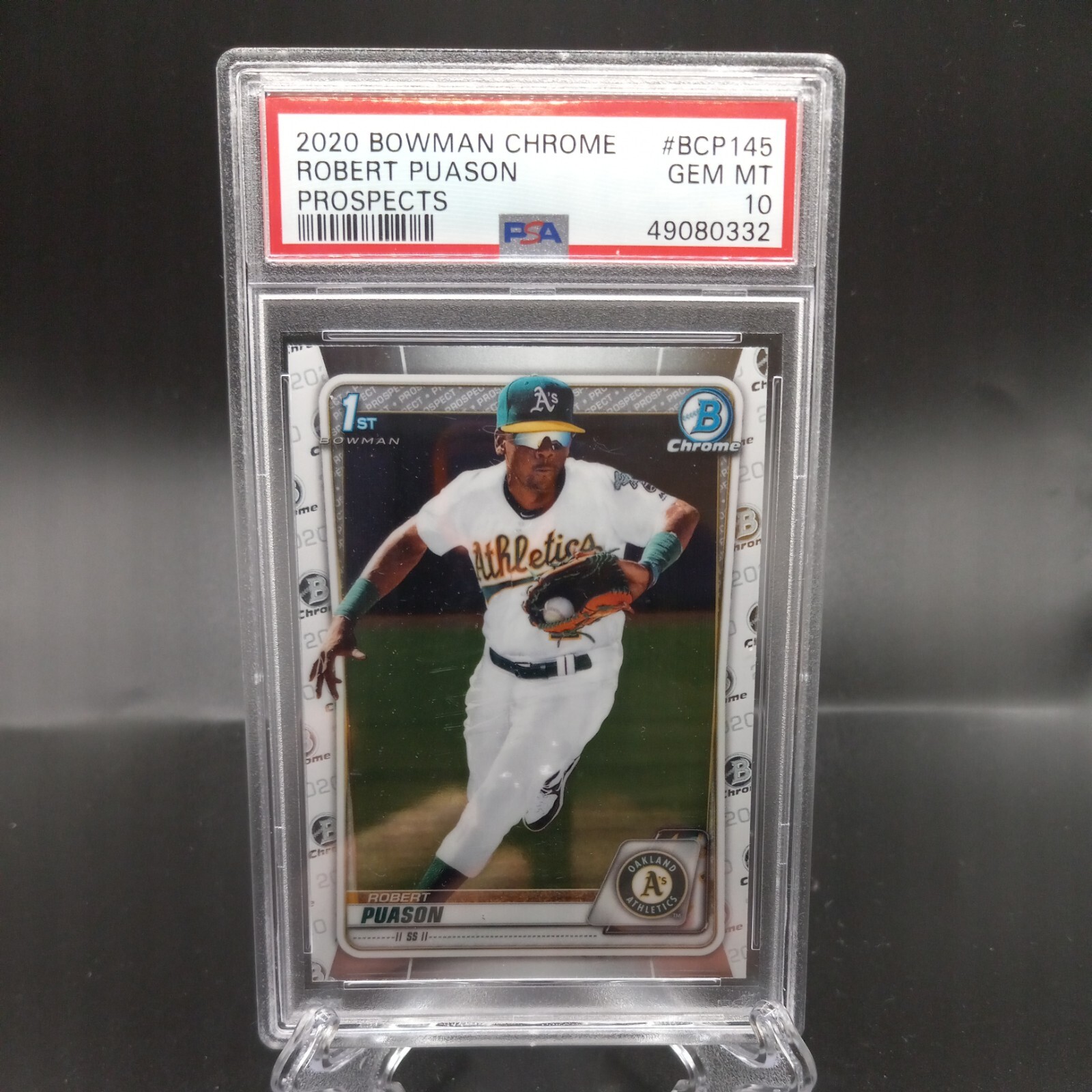 2020 Bowman Chrome 1st Robert Puason PSA 10 Athletics Shortstop ...