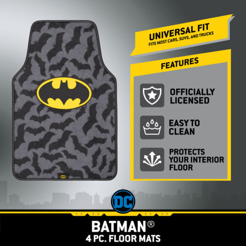 Officially Licensed Batman DC Comics Car SUV Floor Mats - Non Slip ...