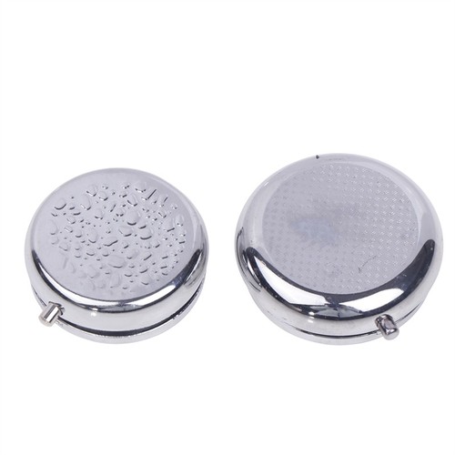 Pill Container Pill Box Tablet Holder Medicine Metal Case Round Pill ...
